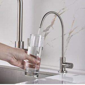 Apaix Drinking Water Faucet Brushed Stainless Steel, Kitchen Water Purifier Faucet for Non-Air Gap Reverse Osmosis Water Filtration System