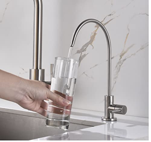 Apaix Drinking Water Faucet Brushed Stainless Steel, Kitchen Water Purifier Faucet for Non-Air Gap Reverse Osmosis Water Filtration System