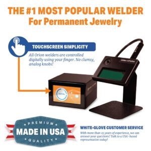 Permanent Jewelry Welder by Sunstone Welders, Orion mPulse 30 with basic ADL, Pulse Arc Permanent Jewelry Welder with Touch Screen Interface