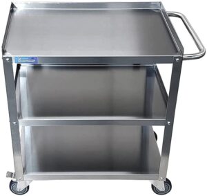 commercial stainless steel 3 shelf utility kitchen metal cart 33"x21"x33"