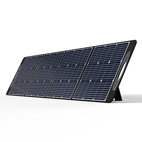 OUKITEL 200W Portable Solar Panel for Power Station, Foldable Solar Panel w/ 4 Kickstands, IP65 Waterproof Solar Panel w/MC-4 Output for Outdoor RV Camper