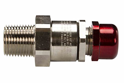 Explosion Proof Cable Gland - 1/2" NPT - Nickel Plated Brass - ATEX Rated N4X - 0.122-0.343" Cable