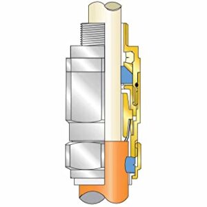 Explosion Proof Cable Gland - 1/2" NPT - Nickel Plated Brass - ATEX Rated N4X - 0.122-0.343" Cable