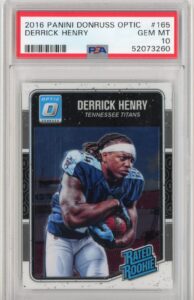 graded 2016 panini donruss optic derrick henry #165 rookie rc football card psa 10 gem mint