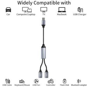 belipro USB 3.0 Splitter Y Cable 3Ft, USB 1 Male to 2 Female Connector, Data and Charger Power Splitter Adapter for Mac, Laptop, Printer, and More USB-Enabled Devices.Grey