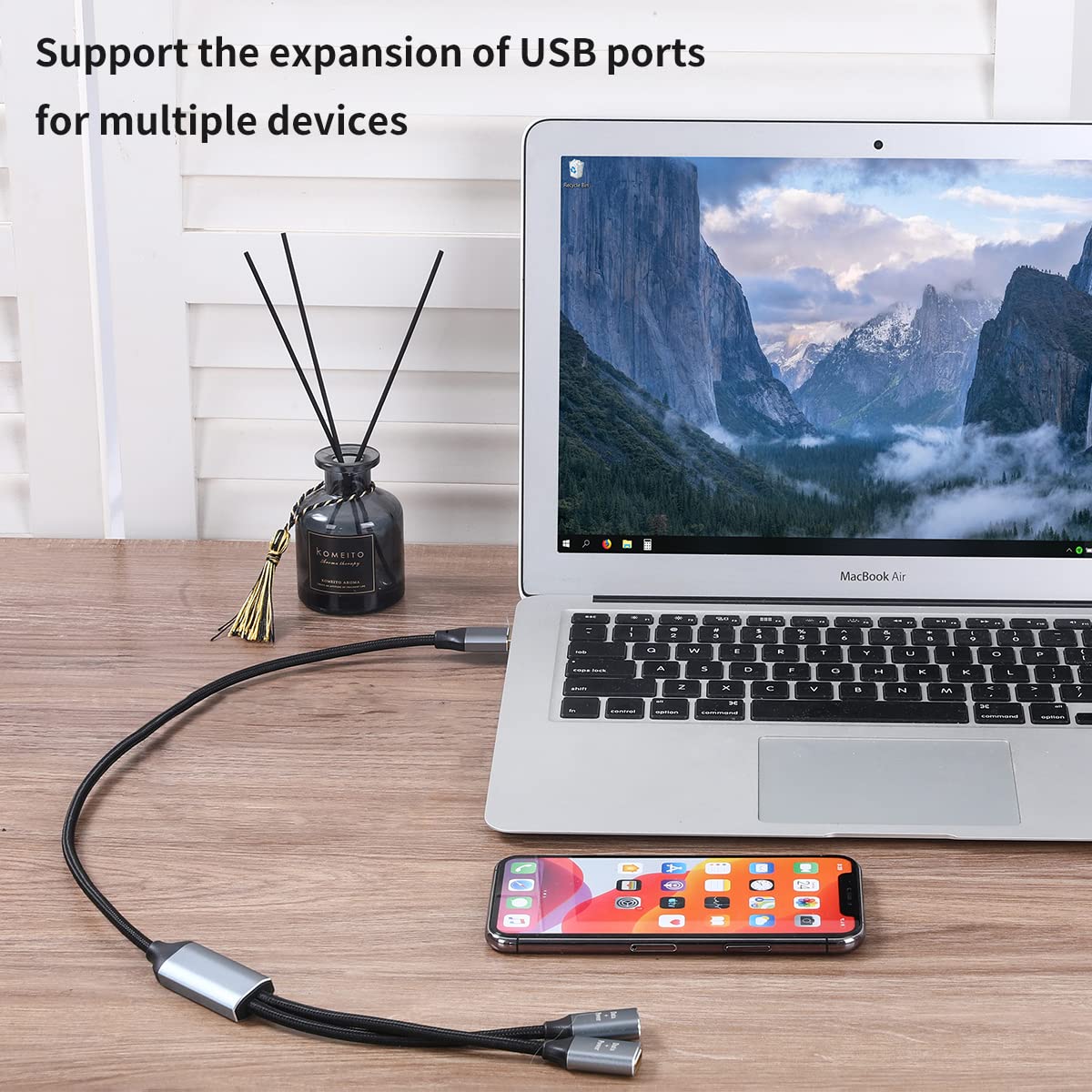 belipro USB 3.0 Splitter Y Cable 3Ft, USB 1 Male to 2 Female Connector, Data and Charger Power Splitter Adapter for Mac, Laptop, Printer, and More USB-Enabled Devices.Grey