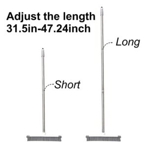 BERLFY Rubber Broom,Pet Hair Remover with Squeegee,Long Handle Brooms for Floor Sweeping,Works on All Floors Even Carpets