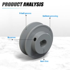 MEANLIN AK25-5/8" Single Groove V-Belt Pulley, 2.5" OD, 5/8" Belt Sheavess, Cast Iron, for V-Belt