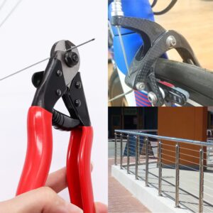 weideer Bike Cable Cutter Heavy Duty Stainless Steel Wire Rope Cutter Up to 5/32" Aircraft Steel Wire Cutter with 8Pcs Bike Cable Cap End Tips for Bicycle Housing Fencing DIY Projects