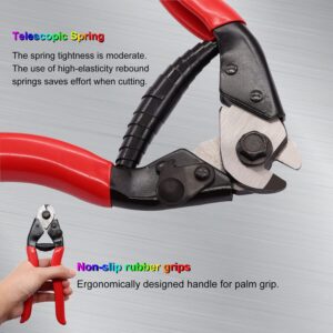 weideer Bike Cable Cutter Heavy Duty Stainless Steel Wire Rope Cutter Up to 5/32" Aircraft Steel Wire Cutter with 8Pcs Bike Cable Cap End Tips for Bicycle Housing Fencing DIY Projects