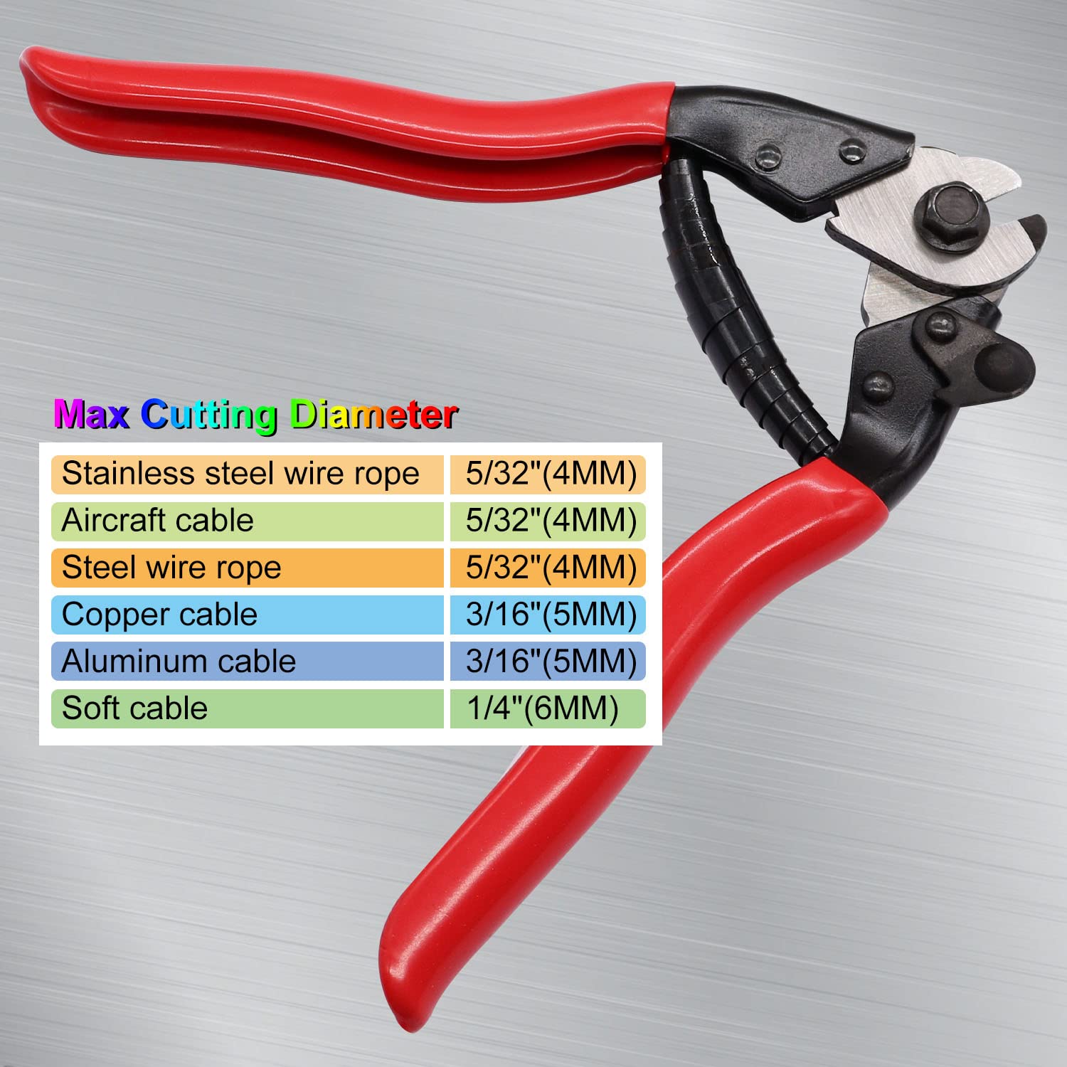 weideer Bike Cable Cutter Heavy Duty Stainless Steel Wire Rope Cutter Up to 5/32" Aircraft Steel Wire Cutter with 8Pcs Bike Cable Cap End Tips for Bicycle Housing Fencing DIY Projects