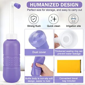 2 Pack Portable Bidet, Number-one Handheld Peri Bottle 450ml Travel Bidet Bottle Hygiene Care Extended Pipe Perineal Spray Bottle with 2 Nozzle Store Bag Dust Cap for Postpartum Care, Baby, Eldery