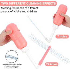 2 Pack Portable Bidet, Number-one Handheld Peri Bottle 450ml Travel Bidet Bottle Hygiene Care Extended Pipe Perineal Spray Bottle with 2 Nozzle Store Bag Dust Cap for Postpartum Care, Baby, Eldery