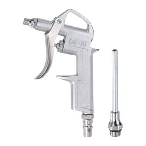 harfington air blow gun stainless steel high pressure dust blower gun with extension air tool 150mm handle for cleaning car computer dust, silver tone