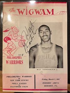 wilt chamberlain 1962 100 pt game nba basketball program autographed psa 10 - nba autographed miscellaneous items