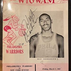 Wilt Chamberlain 1962 100 Pt Game NBA Basketball Program Autographed PSA 10 - NBA Autographed Miscellaneous Items