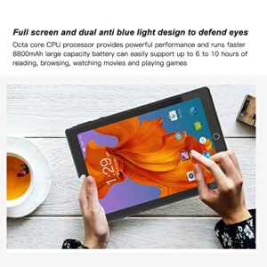 HD Tablet, 100240V AntiLight Blue Black Octa Core 1920x1200 IPS Dual Camera Tablet PC, 10.0 (US Plug)