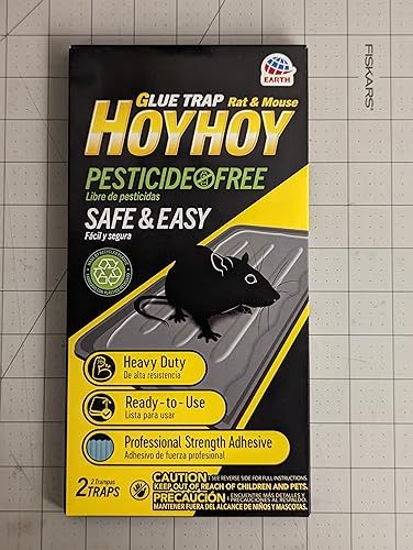 HOY HOY Rat & Mouse Regular Size Glue Trap 8 Traps [4 Pack] - Heavy-Duty Professional Strength Ready-to-Use Pest Control, Kids & Pets Friendly Indoor Home Mouse and Other Household Pests