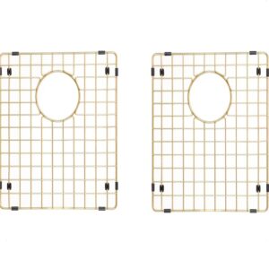 Starstar 50/50 Double Bowl Kitchen Sink Bottom Two Grids, Matte Gold 304 Stainless Steel (11.75 x 14)