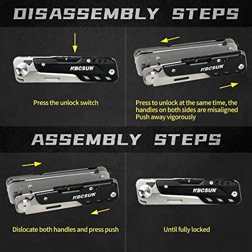 KBCSUN Pocket Knife Multitool Detachable Survival Tactical Knife Folding, Christmas Gifts for Men Dad Boyfriend for Camping Fishing Hiking Hunting