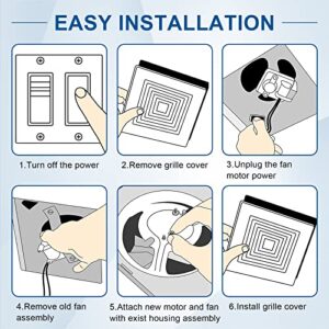 S97009796 Fan Blower Assembly Replacement- for Broan Bathroom Exhaust Fan & Bulb Heaters Fits Models 97009796, S97009758, S97009796B,62-E、G、J、K、L、M and 164-E、G、J、K、L、M