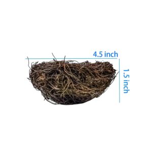 ZYAMY 2pcs 4" Artificial Rattan Bird's Nest Handicraft Bird's Nest for Crafts, Patio Garden, Succulent Planter