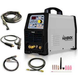 hansnoktech tig200pv tig welder, ac/dc 200amp digital lcd display igbt pulse tig/stick welder, dual voltage 220v/110v, arc welder, tig welding machine with torach accessories (tig200pv)