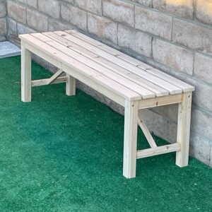 Outdoor Wood Bench Indoor Backless Porch Rustic Square Fir Log Solid Wood Fire Pit Bench for Patio Garden Deck and Backyard, 55" W×15.7" D×17.7" H, Natural