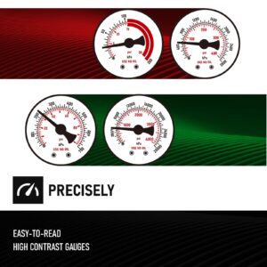 RX WELD Oxygen and Acetylene Regulators, CGA540 and CGA200, Compatible with V-Style Welding Gas Torch Cutting - T Handle