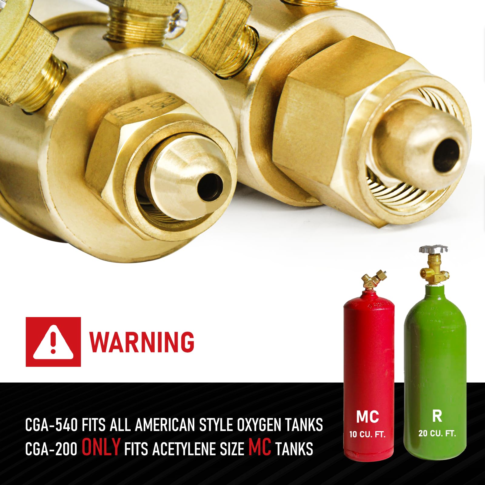 RX WELD Oxygen and Acetylene Regulators, CGA540 and CGA200, Compatible with V-Style Welding Gas Torch Cutting - T Handle