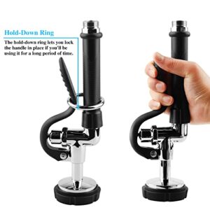 NETISR Pre Rinse Sprayer Commercial Sink Faucet Spray Valve Chrome with Non-Slip Handle (Black)