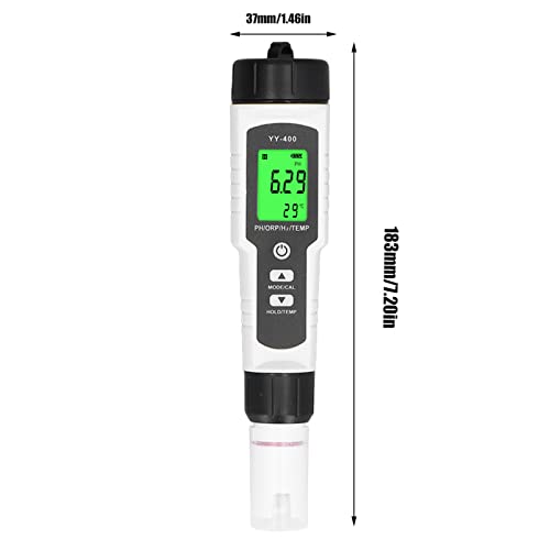 Digital Water Quality Tester, Four Functions in One, Pen Shaped Design, Detachable Design, LCD Digital Display for Measuring PH, ORP, H2 Hydrogen Content and Temperature Value