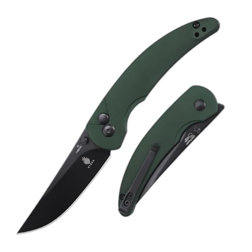 Kizer Chili Pepper EDC Knife, 3 Inches 3V Steel Pocket Knife Green Aluminum Handle Thumb-stud Openers Tools V3601A1