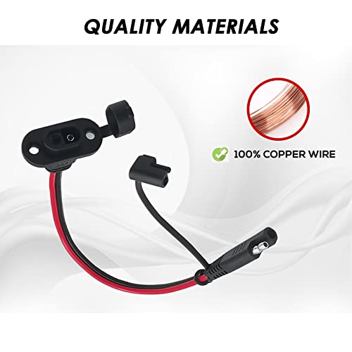 2 PCS SAE Sidewall Port, Weatherproof SAE Socket Solar Sidewall Connector, SAE Quick Disconnect Cord with Waterproof Cap