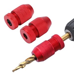 Drill Bit Depth Stop Collar, Adjustable Drill Stop Collar Aluminum Alloy Red Anti Slip Nylon Inner Ring Drill Stop Collar for Woodworking Tools and Hand Tools(6mm-11mm)