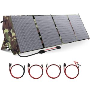 cros portable solar panel 200w 18v foldable solar charger kit solar generator with mc-4 output for phones rv laptops van camping off-grid outdoor emergency power outage