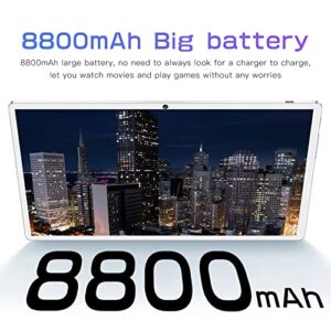 10.1in Tablet, 1960x1080 HD IPS Display 2.4G/5G WiFi Tablet PC with 8GB RAM 128GB ROM, Dual SIM, 2MP and 5MP Camera 8800mAh MT6592 10 Cores Processor Tablet Computer Long Battery Life(US)