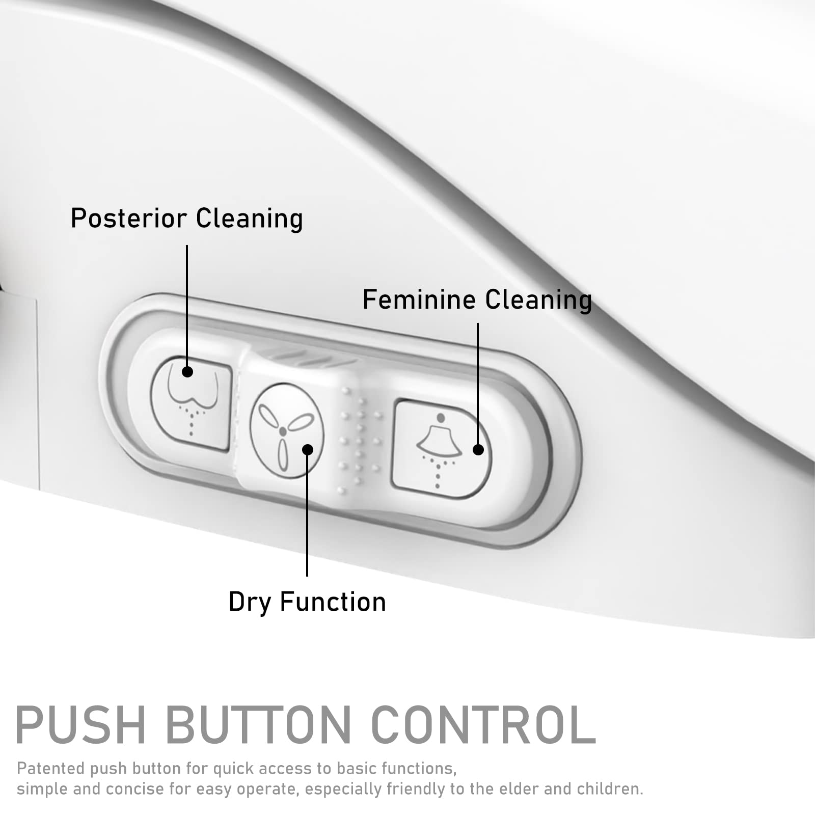 KUNPENG Bidet Toilet Seat Elongated: Electronic Bidet Toilet Seat with Heated Bidet, Warm Water Washing, Hot Air Dryer, Remote Control, Self Cleaning Full Stainless Nozzle, LED Night Light