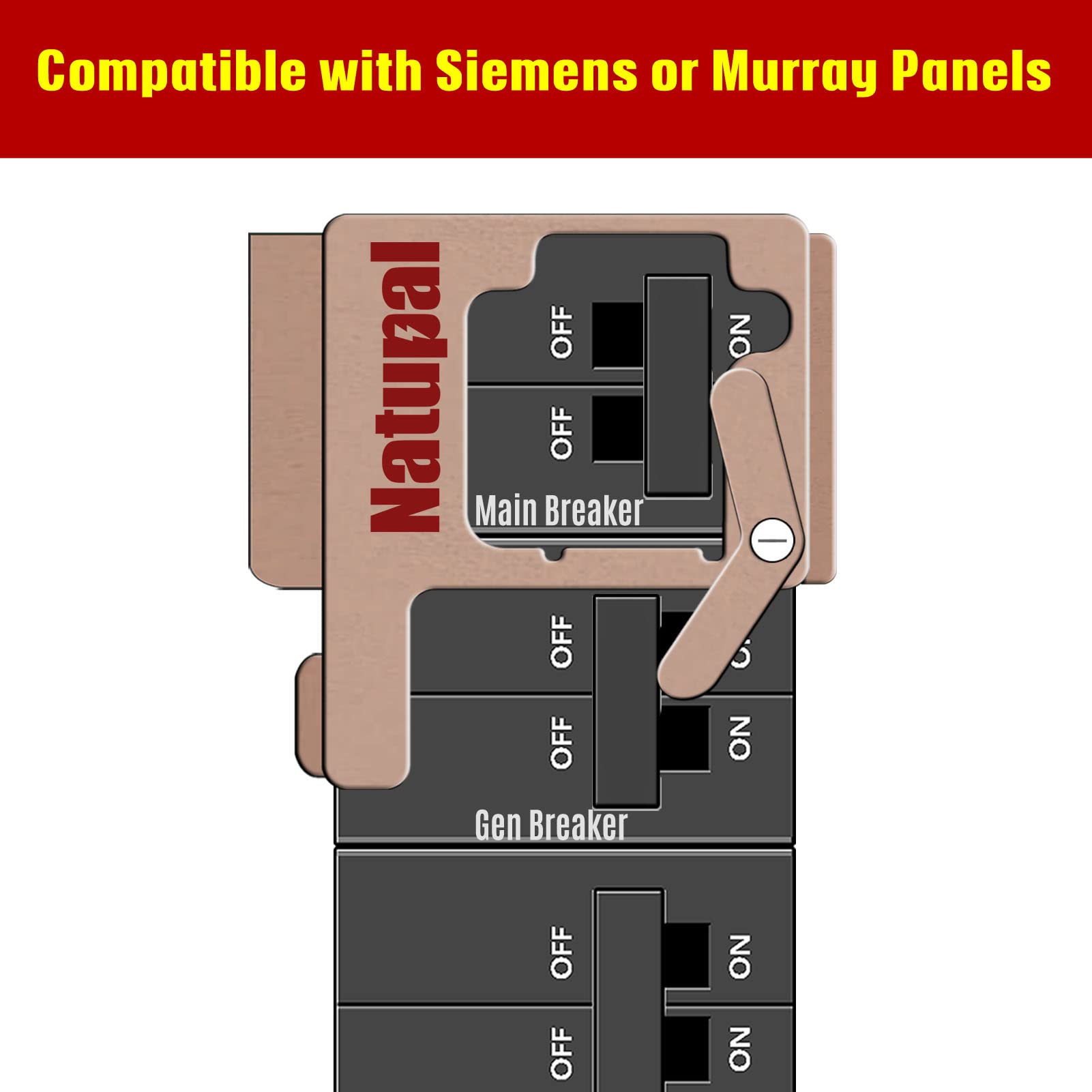 Generator Interlock Kit Compatible with Siemens and Murray, ECSBPK02 Mechanical Interlock Kit Between the Main Breaker Powered by Utility Power and Generator Powered by Standby Power.