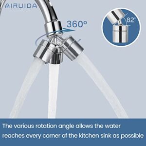 Airuida Chrome Polish Wall Mount Kitchen Sink Faucet, Wall Mounted Faucet 8 Inches Center, Wall Mount Commercial KinkFaucet, 2 Handle Restaurant Tap Swivel Spout Wall Mounted Utility Sink Faucets