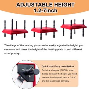 ZenxyHoC Chick Heater Brooder Plate, 10" x 10" Chick Brooder Heating Plate with Adjustable Heights 9.8 FT Power Cord for Baby Chicken Supplies