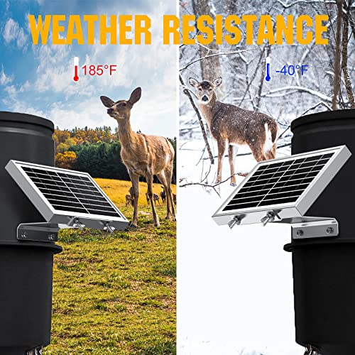 12V 2W Solar Panel for Deer Feeder, Waterproof Small Solar Battery Charger with Aluminum Mounting Bracket and Alligator Clip for Deer Feeder 12 Volt Solar Panel