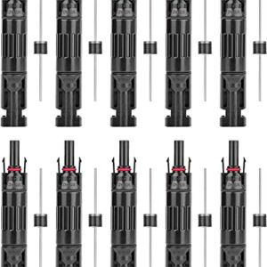 BAITHNA 20A PV Solar Panel Connector Male/Female Built-in Diode Solar Wire Connectors Waterproof Anti-backflow (10 PCS)