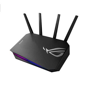 asus rog strix ax3000 wifi 6 gaming router (gs-ax3000) - dedicated gaming port, vpn fusion, lifetime free internet security, instant guard, aimesh, adaptive qos, port forwarding, aura rgb (renewed)