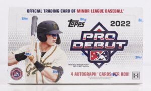 2022 topps pro debut baseball hobby box (24 packs/8 cards: 4 autos)