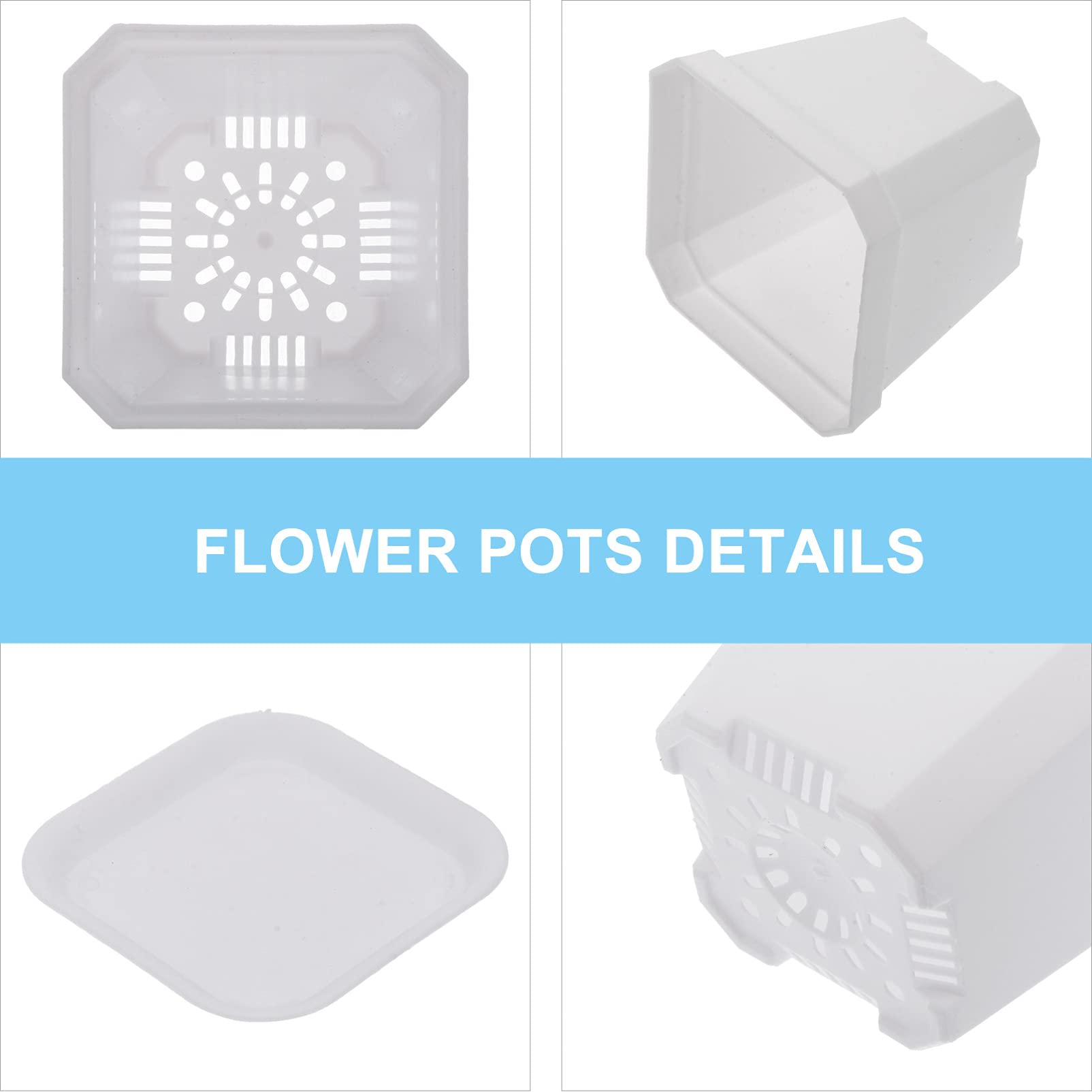 10pcs Flowerpots Saucers Cuttings Starting Seeding Plant Black Desktop Little Decor Room for Seeds Tray Flowerpot Drainage Vegetables Bonsai Containers Ith Seedlings Plastic