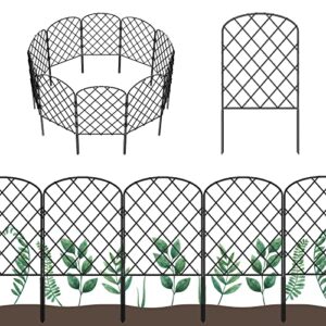 ousheng 25 pack decorative garden fence, total 27ft(l) x 24in(h) animal barrier border, rustproof metal wire section edging defence fencing panel for outdoor patio garden yard, arched