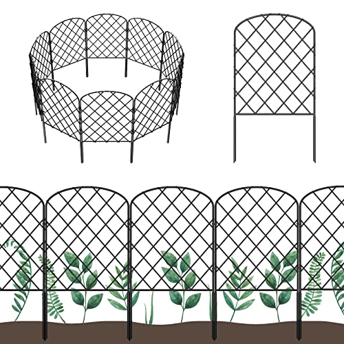 OUSHENG 25 Pack Decorative Garden Fence, Total 27ft(L) x 24in(H) Animal Barrier Border, Rustproof Metal Wire Section Edging Defence Fencing Panel for Outdoor Patio Garden Yard, Arched