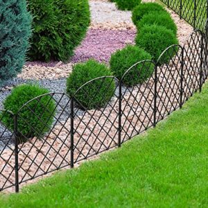 OUSHENG 25 Pack Decorative Garden Fence, Total 27ft(L) x 24in(H) Animal Barrier Border, Rustproof Metal Wire Section Edging Defence Fencing Panel for Outdoor Patio Garden Yard, Arched