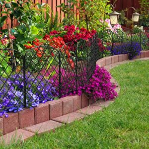 OUSHENG 25 Pack Decorative Garden Fence, Total 27ft(L) x 24in(H) Animal Barrier Border, Rustproof Metal Wire Section Edging Defence Fencing Panel for Outdoor Patio Garden Yard, Arched